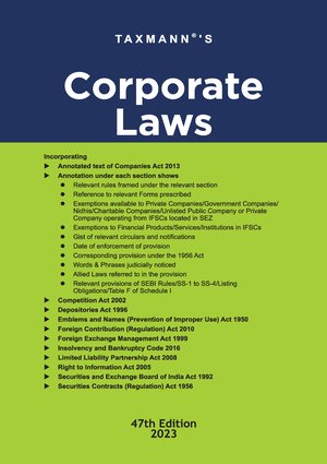 Taxmann’s Corporate Laws – 47th Edition 2023 – Bharat Law House